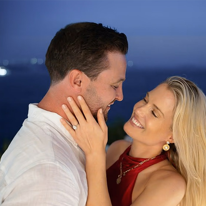 Lady Eliza Spencer Sports Beautiful Fancy Cut Diamond Engagement Ring