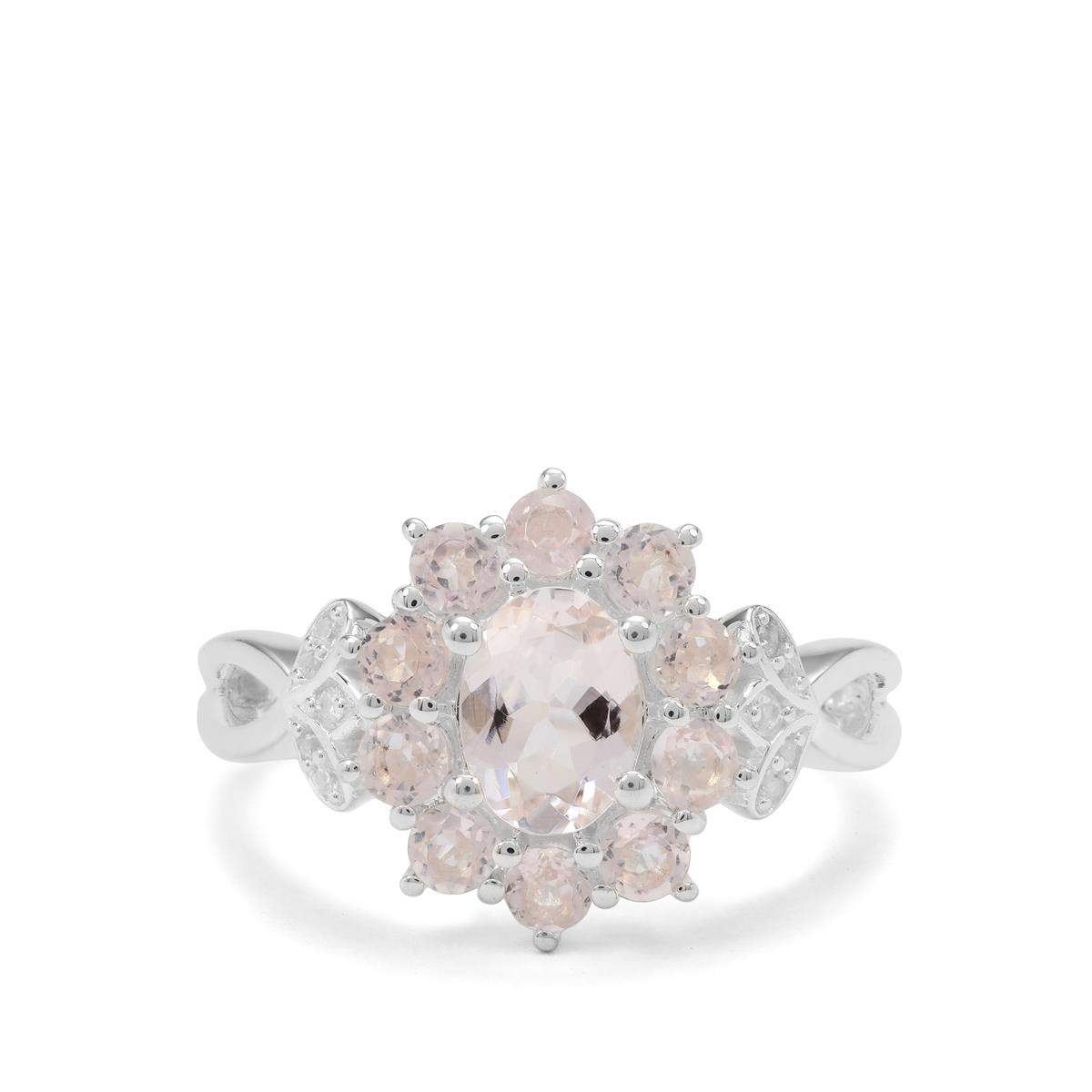 Goshenite Ring with White Zircon in Sterling Silver 1.58cts | Gemporia