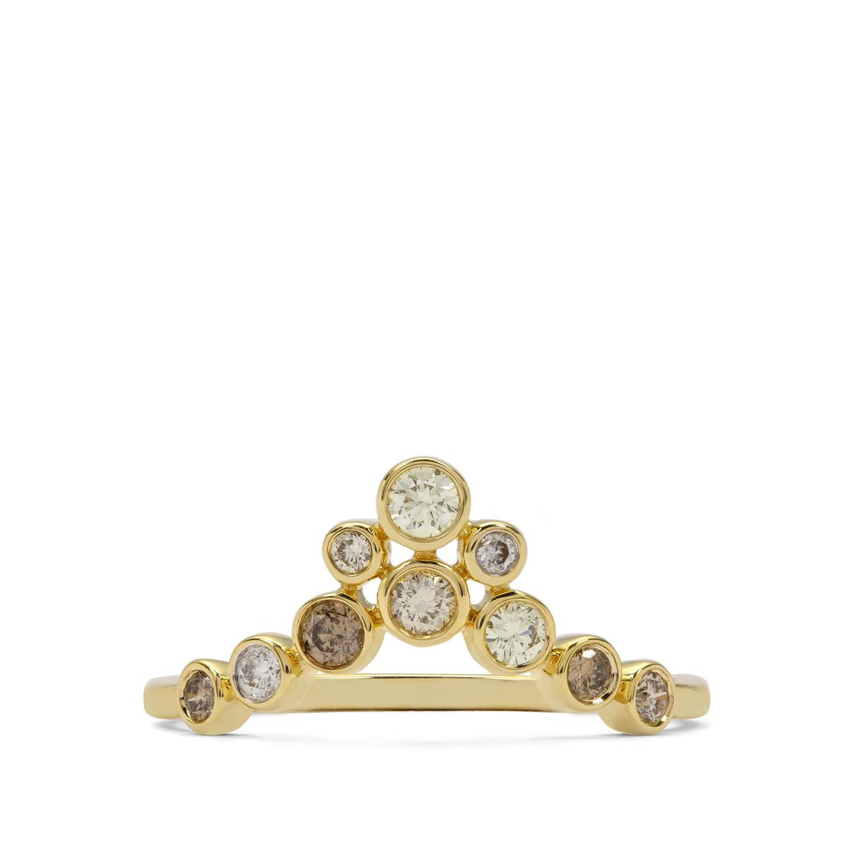 Natural Fancy Diamonds Ring in 9K Gold 0.35cts | Gemporia
