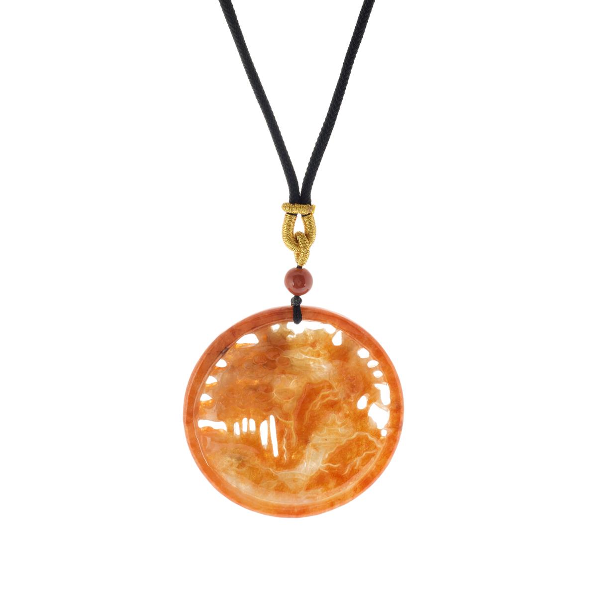 Type A Burmese Red Jadeite Carved Rope Necklace 113.50cts | Gemporia
