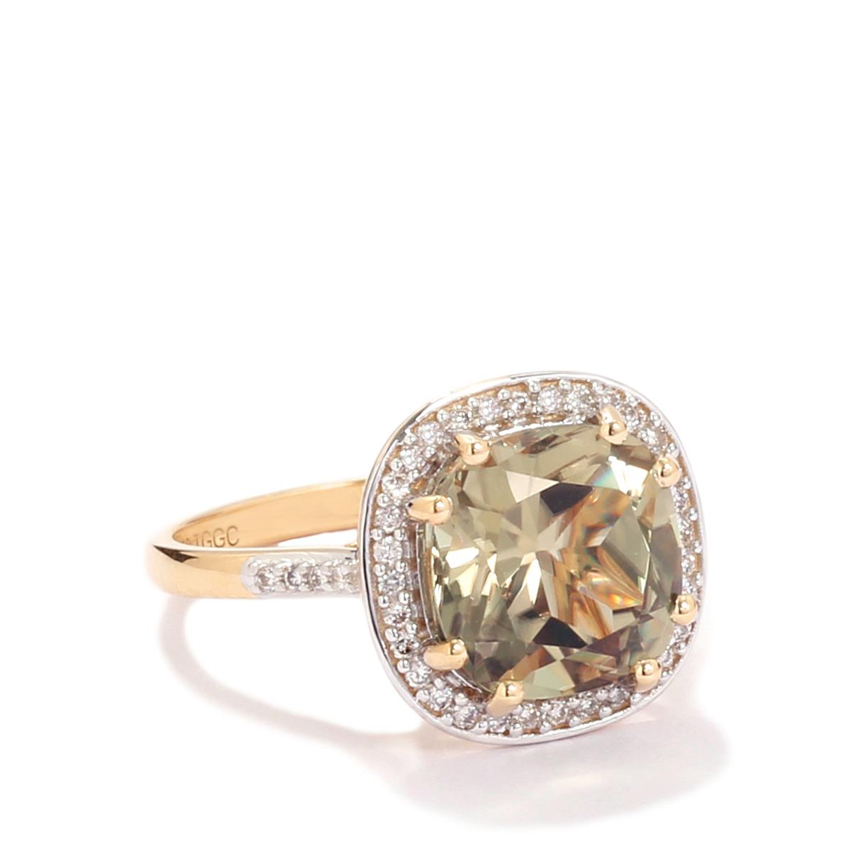 Csarite & Diamond 18k Gold Ring MTGW 5.15cts | Gemporia
