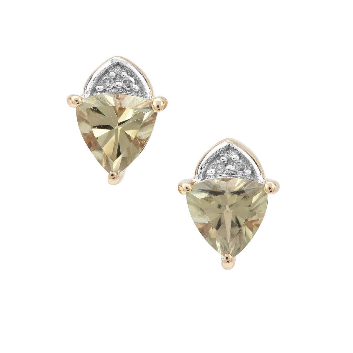 Csarite® Earrings with Diamond in 9K Gold 1.70cts | Gemporia