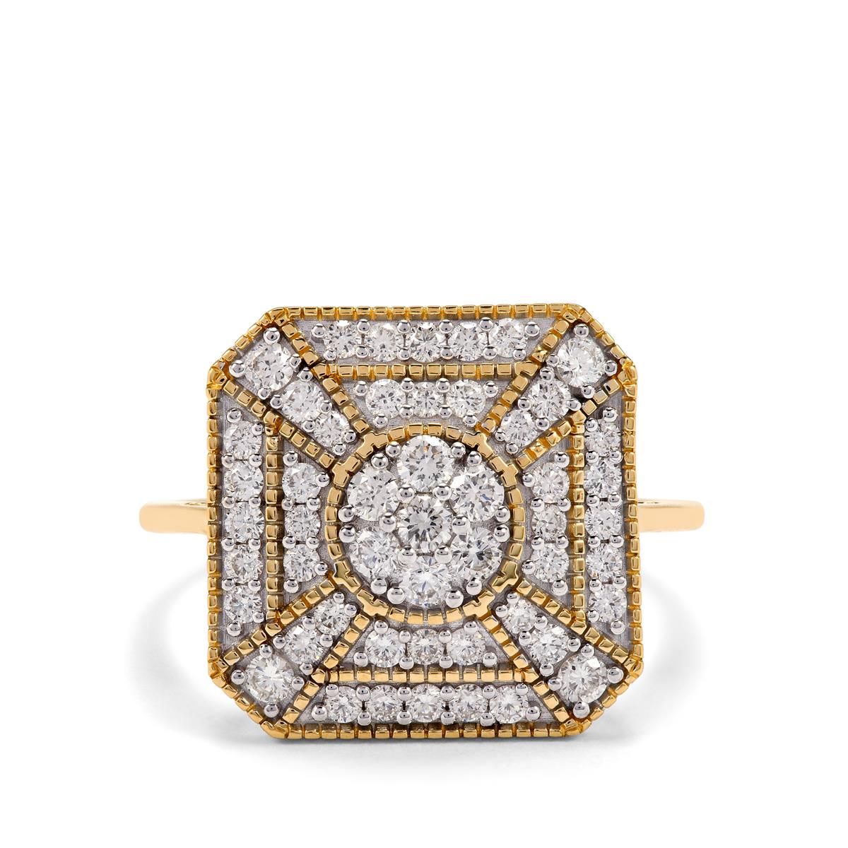 Namibian White Diamond Ring in 9K Gold 0.78ct | Gemporia