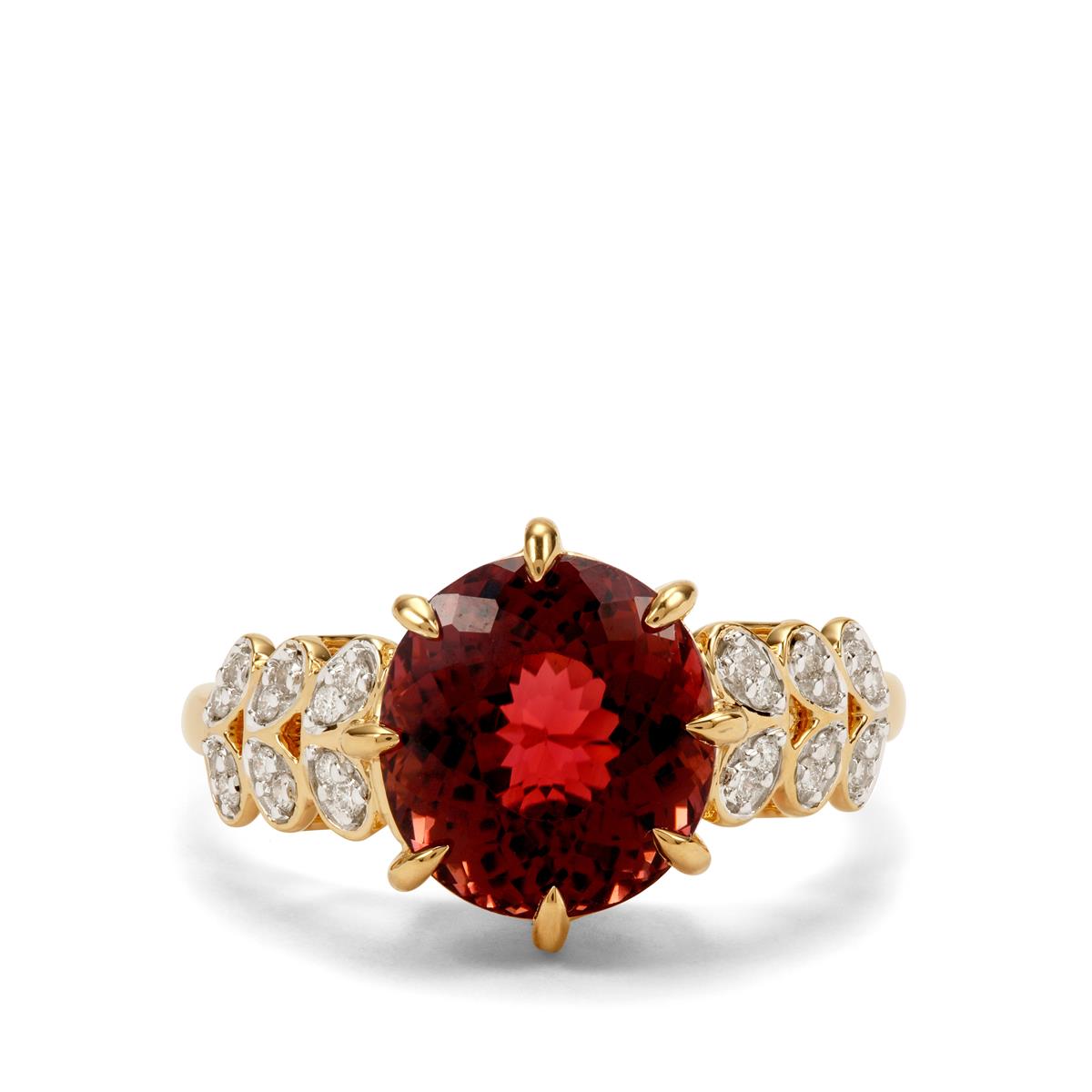 Congo Tourmaline Ring with Diamond in 18K Gold 5.48cts | Gemporia