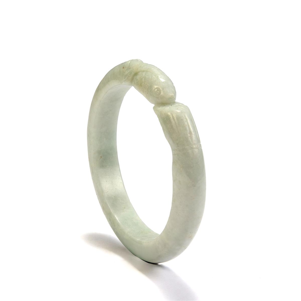 300ct Burmese 'Pure Water' Fei Cui Jadeite Carved Bangle | Gemporia