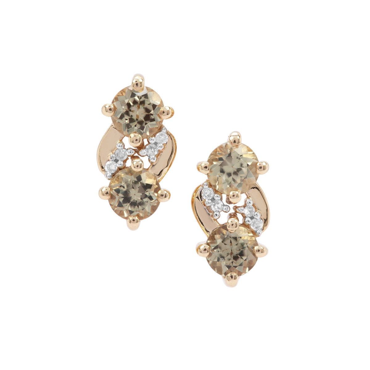Csarite® Earrings with Diamond in 9K Gold 1.20cts | Gemporia