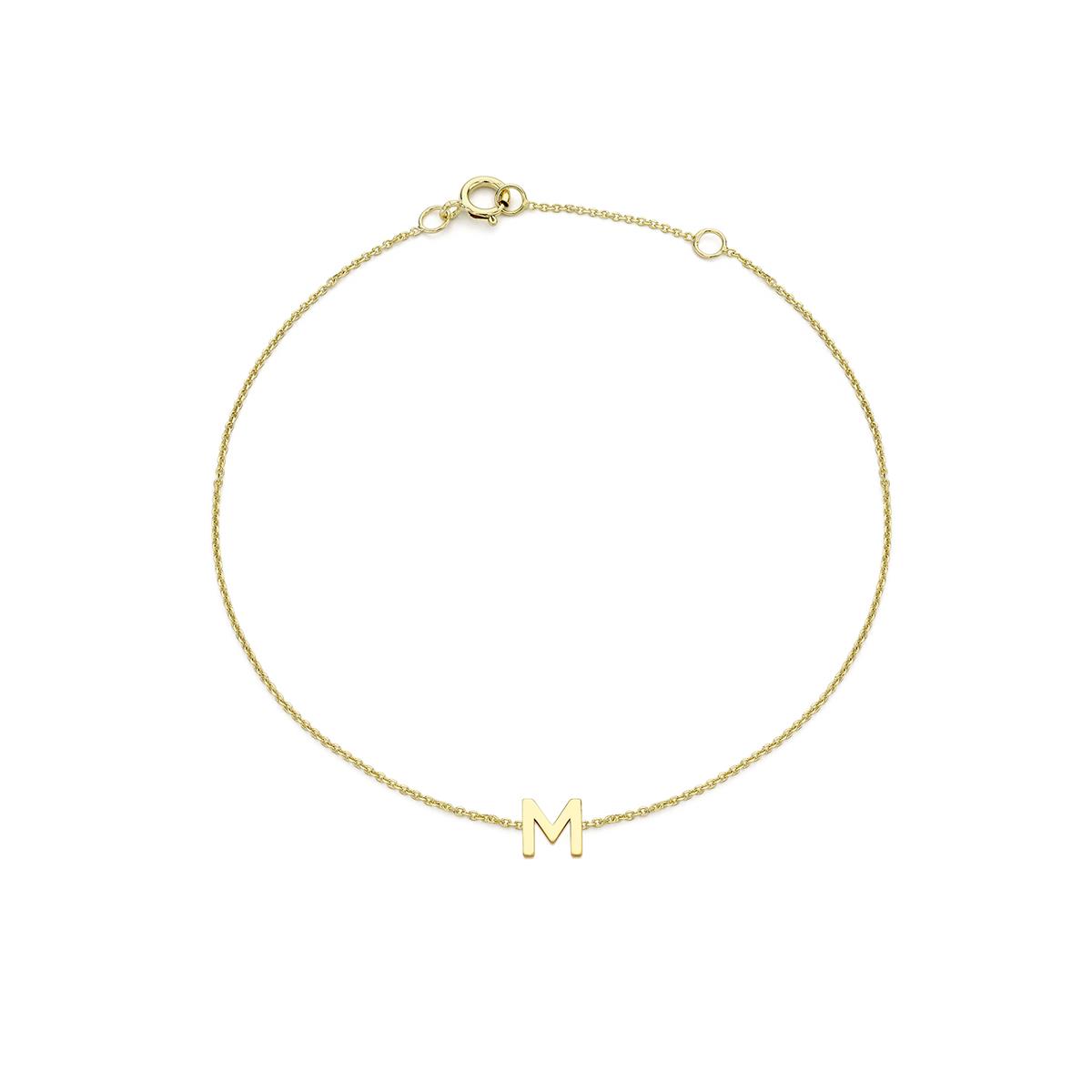 Letter 'M' Bracelet in 9K Gold | Gemporia