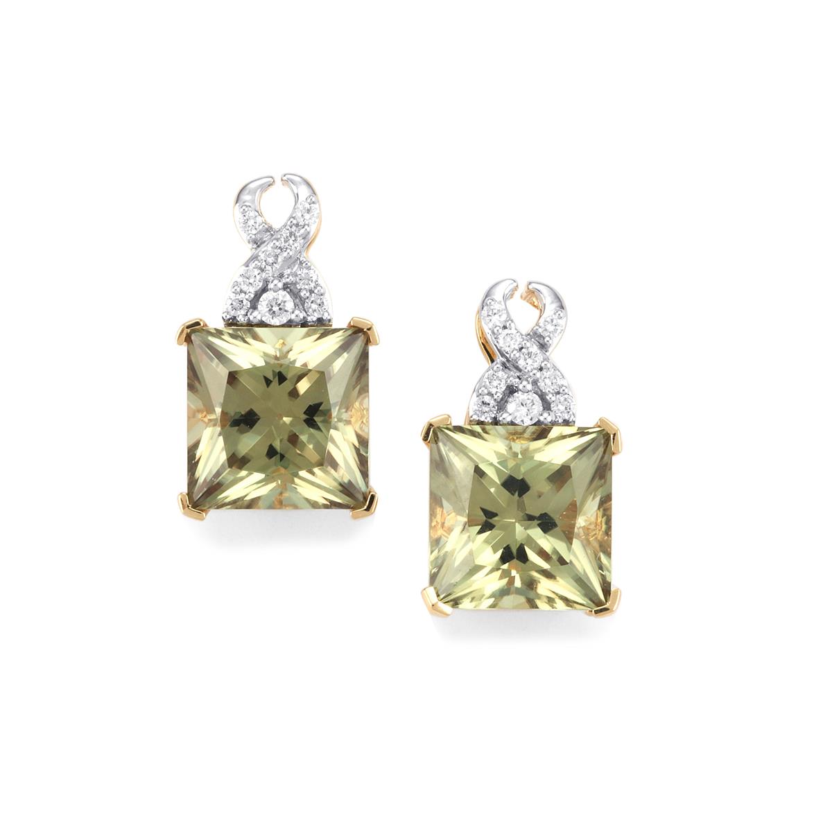 Csarite® Earrings with Diamond in 18K Gold 6.40cts | Gemporia