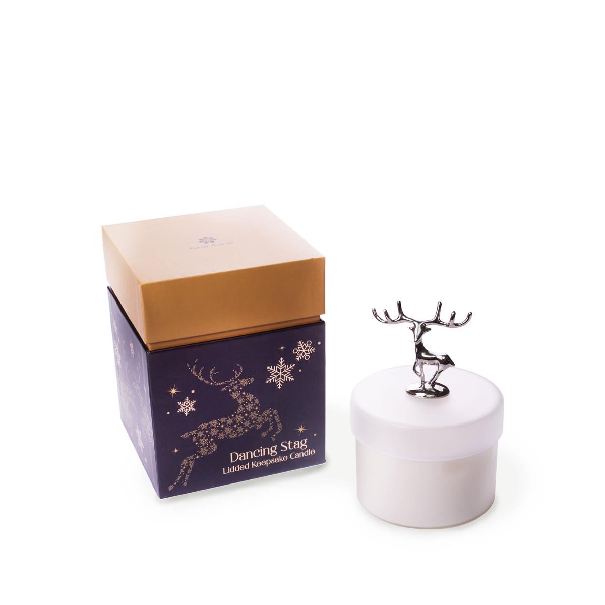 Gem Auras Dancing Stag Lidded Keepsake Candle with Clear Quartz ATGW ...