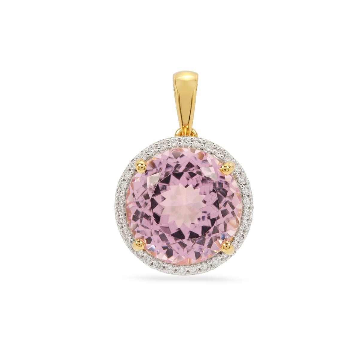 Mawi Kunzite Pendant with Diamonds in 18K Gold 8.07cts | Gemporia