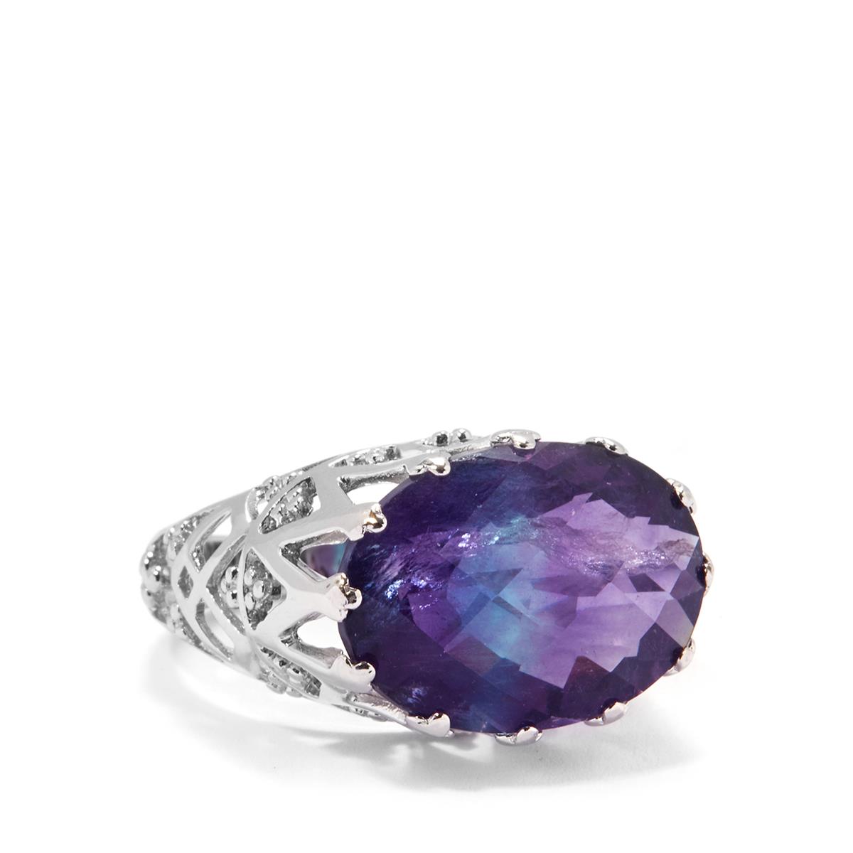 Bi-Colour Fluorite Ring in Sterling Silver | Gemporia