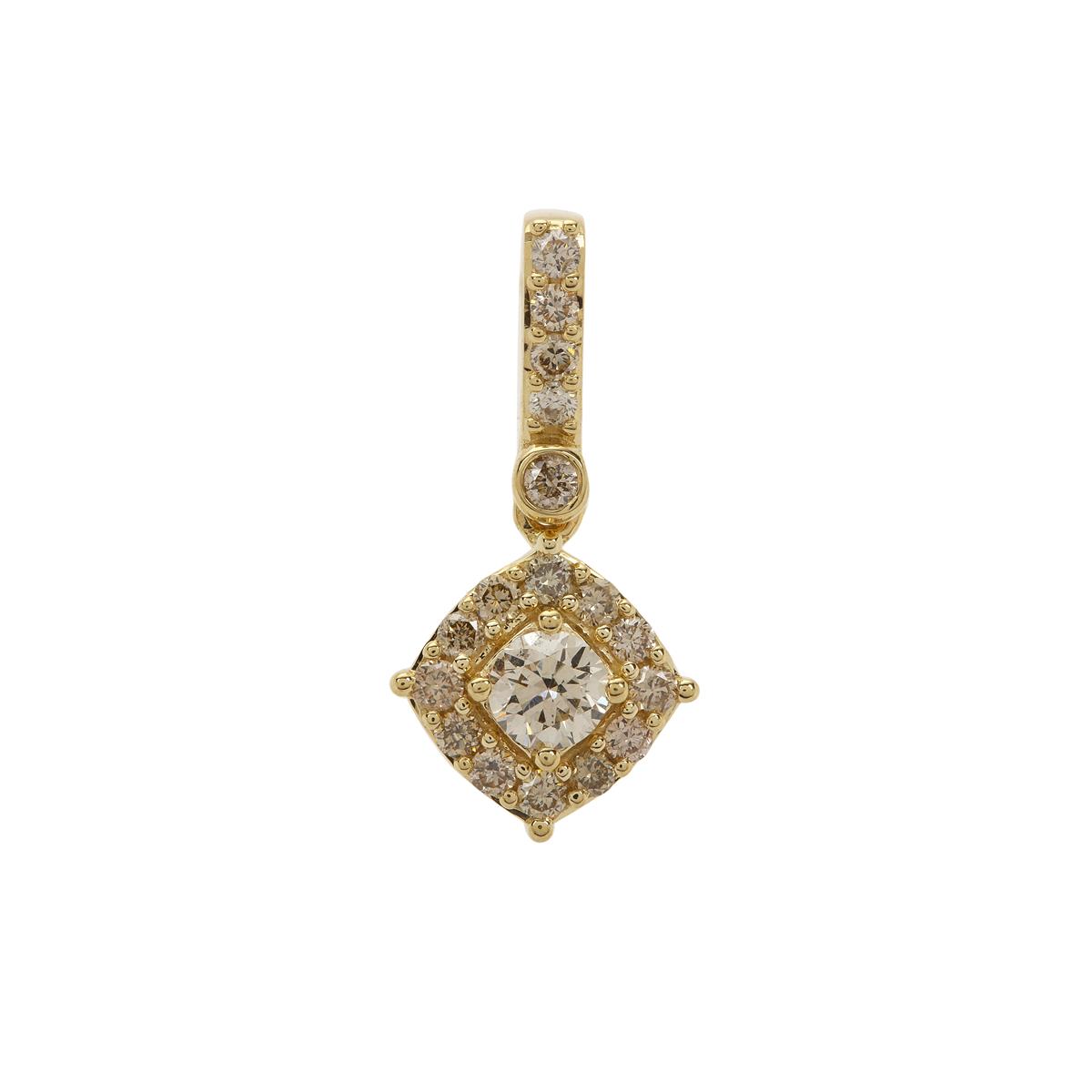 Golden Ivory Diamonds Pendant in 9K Gold 0.39ct | Gemporia