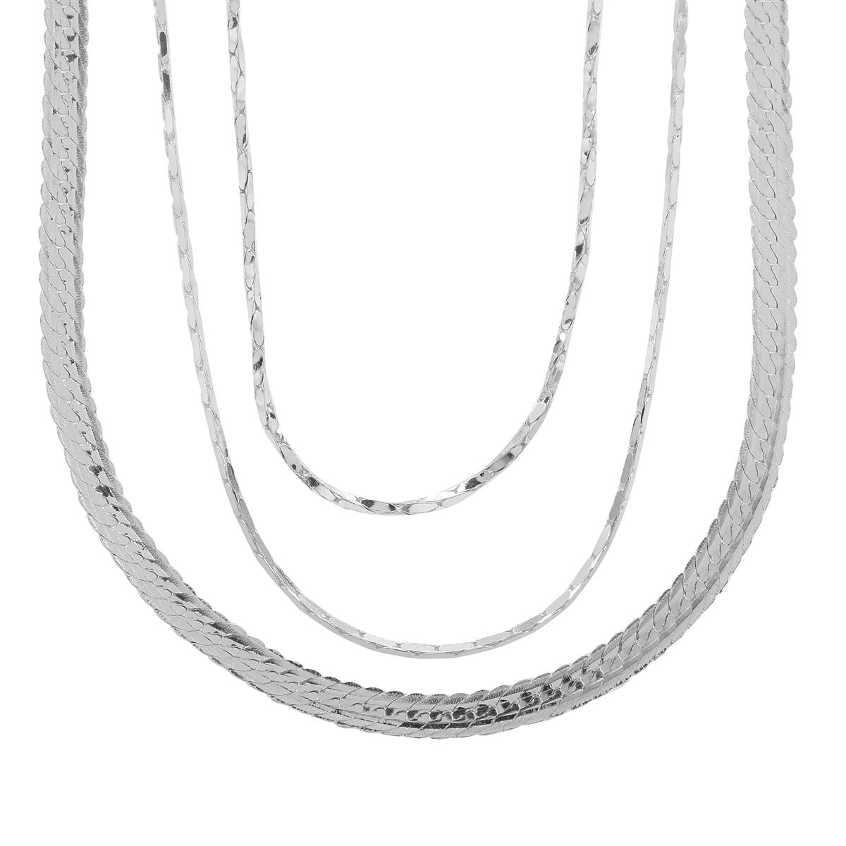 Sterling Silver Set of 3 Chains 6.45g | Gemporia