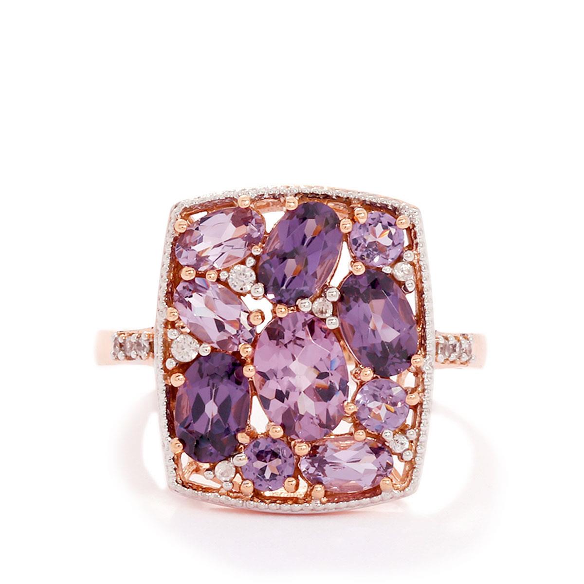 Mahenge Spinel & White Zircon 9K Rose Gold Ring ATGW 3.74cts | Gemporia