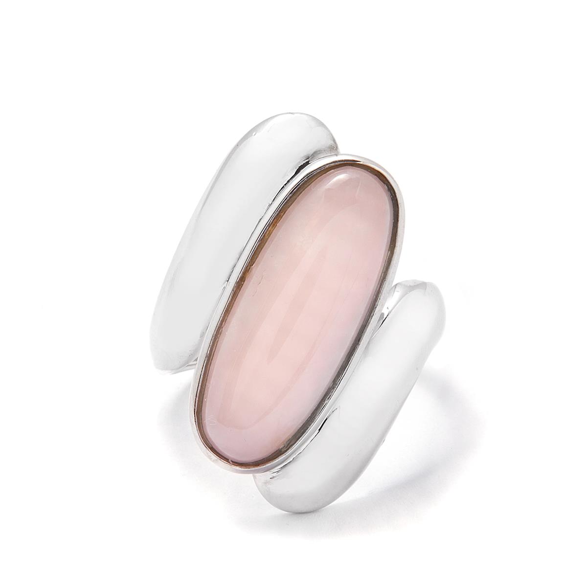 Morganite Ring in Rhodium Flash Sterling Silver 6.50cts | Gemporia