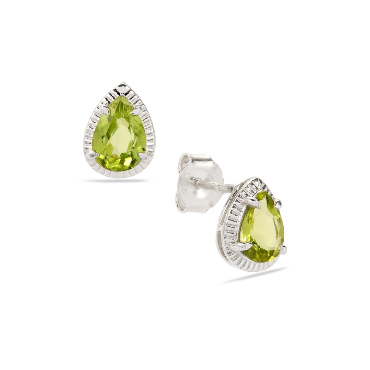 Jilin Peridot Earrings in Sterling Silver 1.50cts | Gemporia