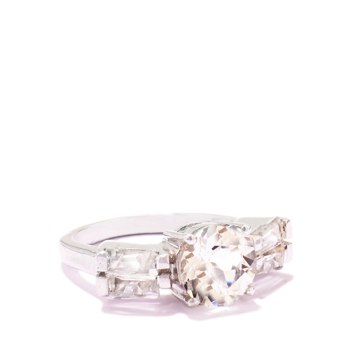 Itinga Petalite Ring with White Topaz in Sterling Silver 2.67cts | Gemporia
