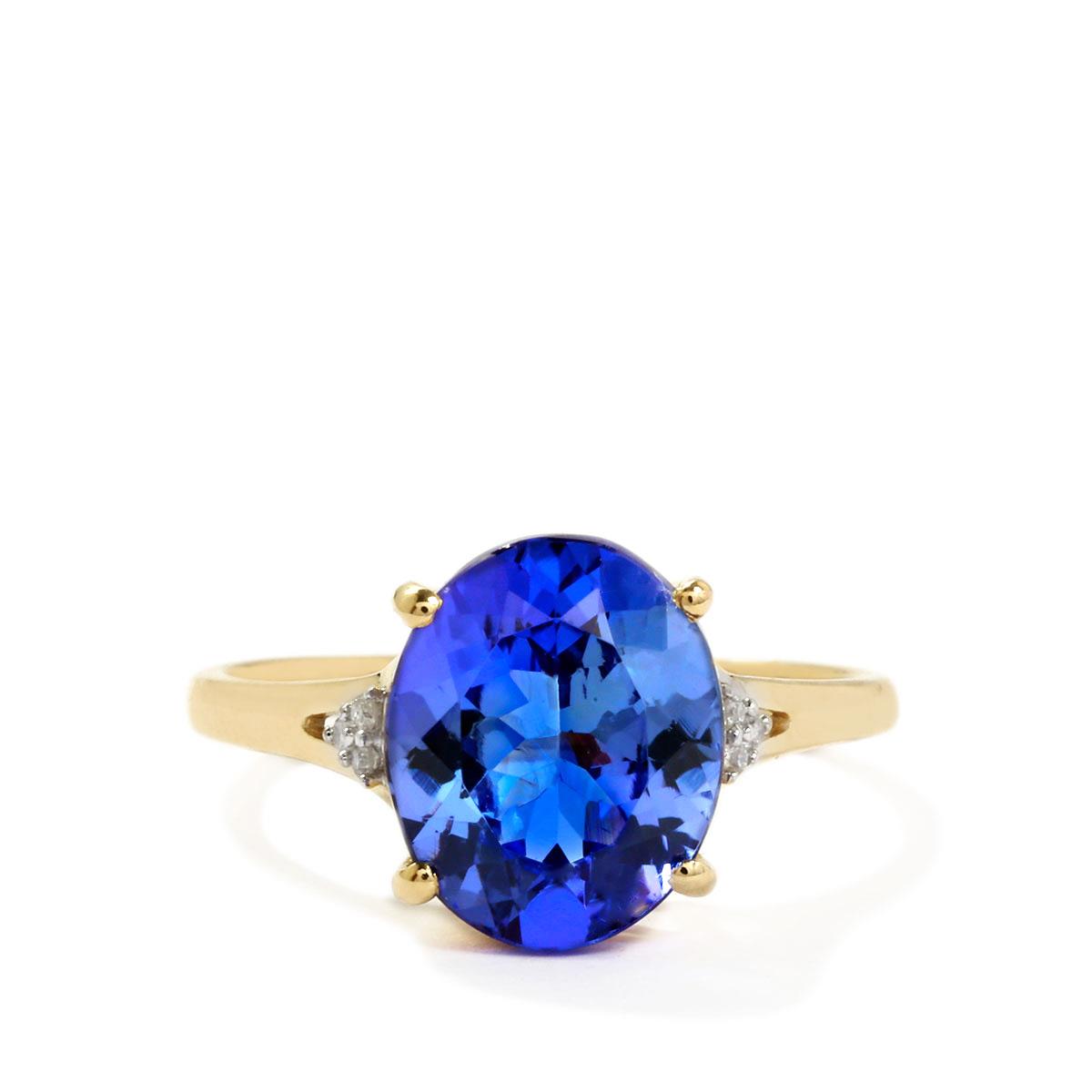 Bi-Colour Tanzanite & Diamond 9K Gold Tomas Rae Ring ATGW 3.86cts ...
