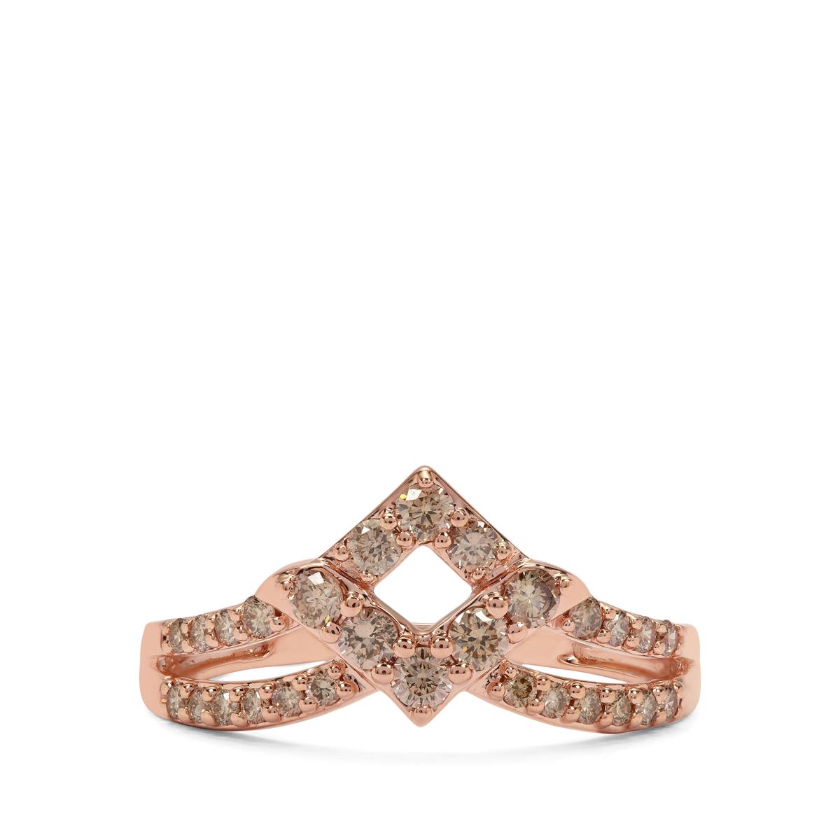 Argyle Cognac Diamonds Ring in 9K Rose Gold 0.51cts | Gemporia