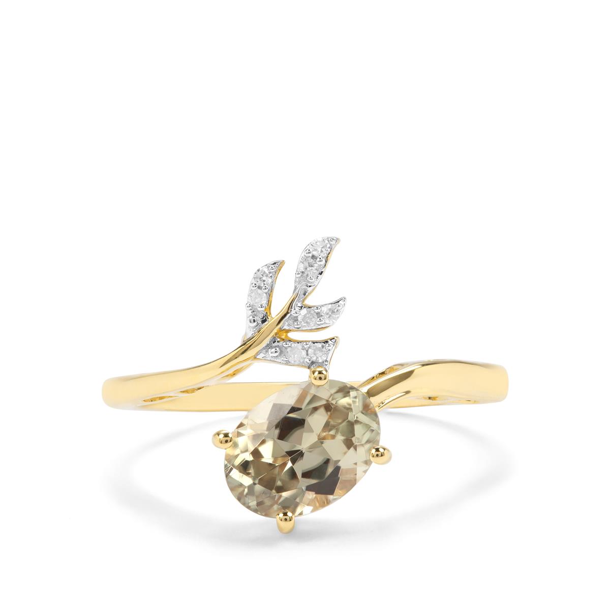 Csarite® Ring with Diamond in 9K Gold 1.35ct | Gemporia