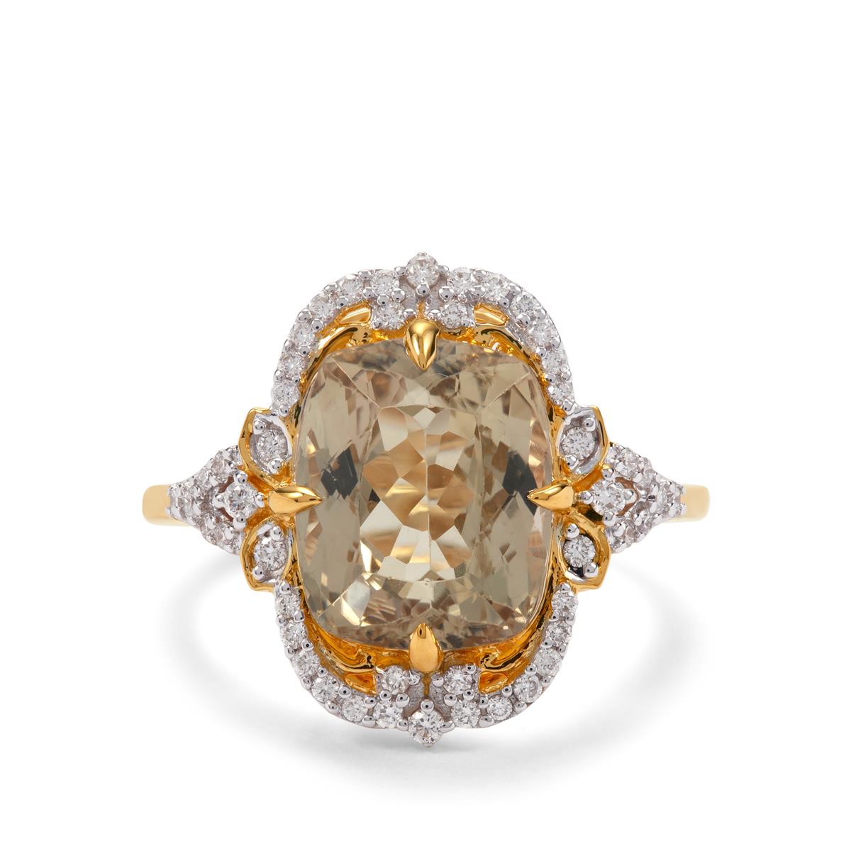 Congo Imperial Tourmaline Ring with Diamond in 18K Gold 6.14cts | Gemporia