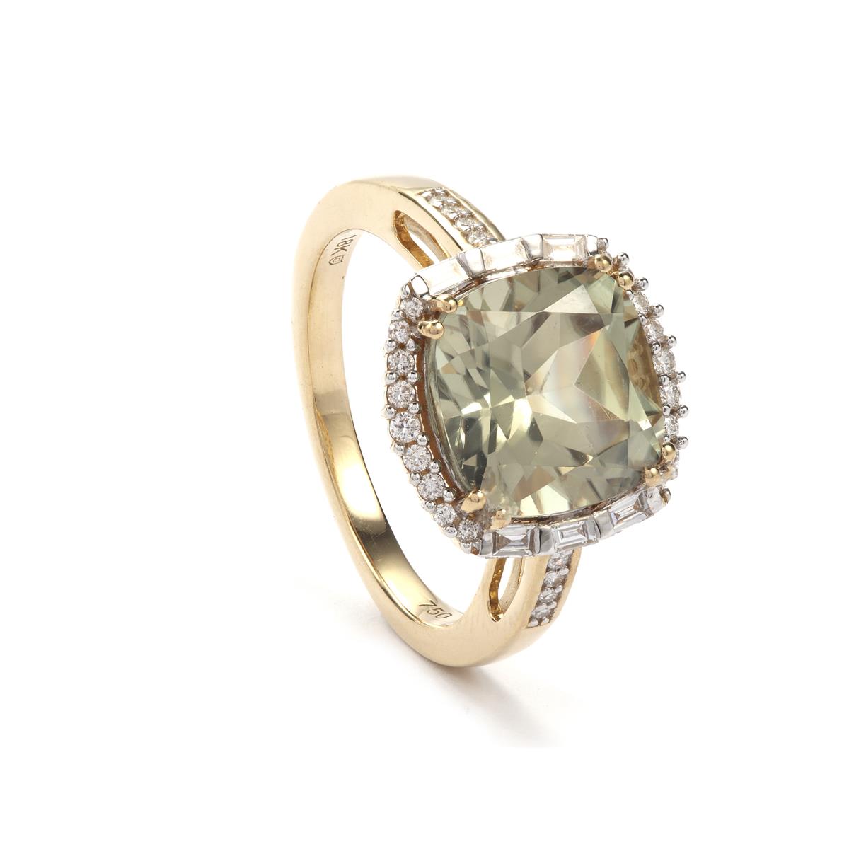 Csarite® Ring with Diamond in 18K Gold 4.97cts | Gemporia
