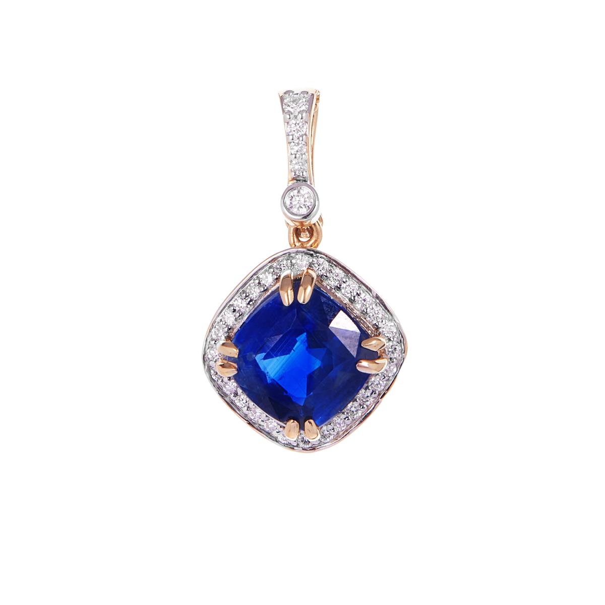 Nilamani Pendant with Diamond in 18K Gold 3.63cts | Gemporia