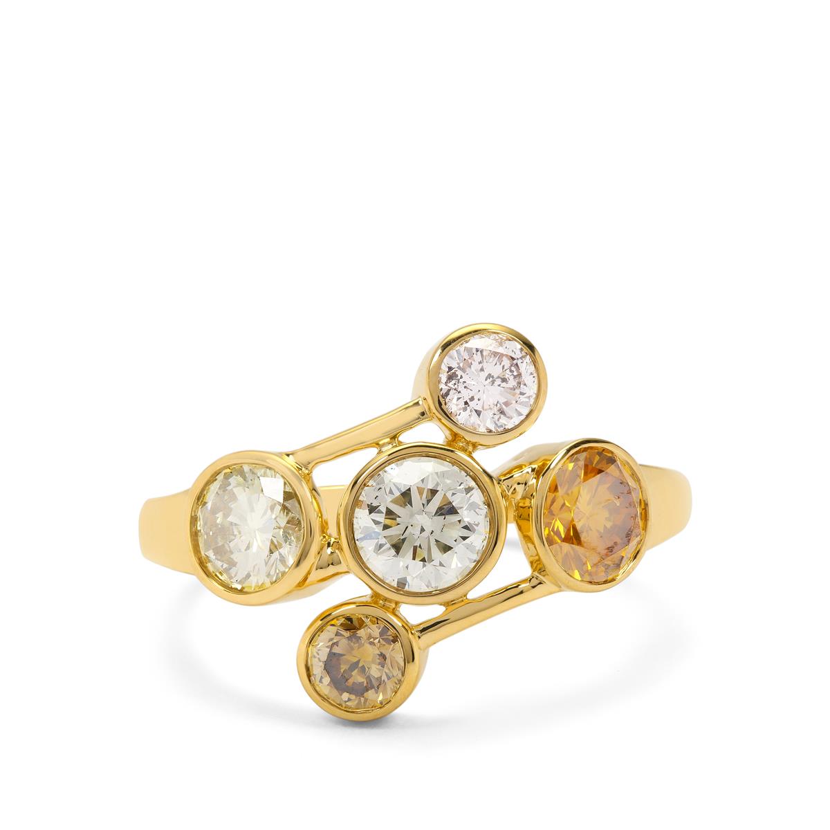Multi-Colour Diamond Ring in 18K Gold 2cts | Gemporia