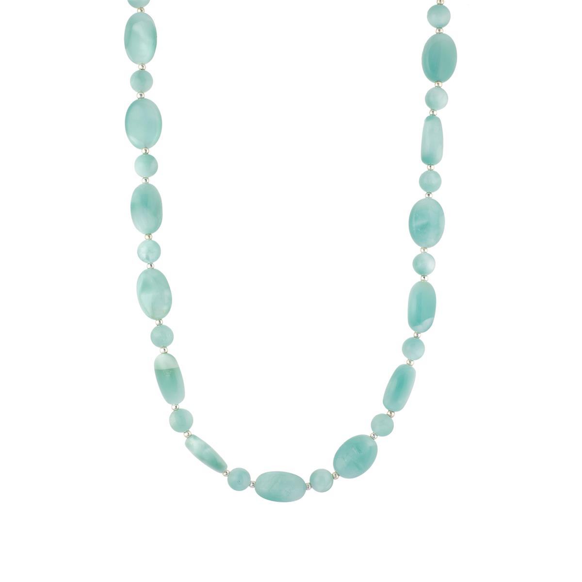 Peacock Angelite Necklace in Sterling Silver 150cts | Gemporia