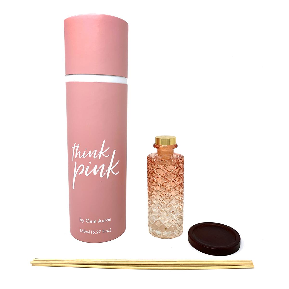 Gem Auras Pink Reed Diffuser with Rose Quartz ATGW 30cts | Gemporia