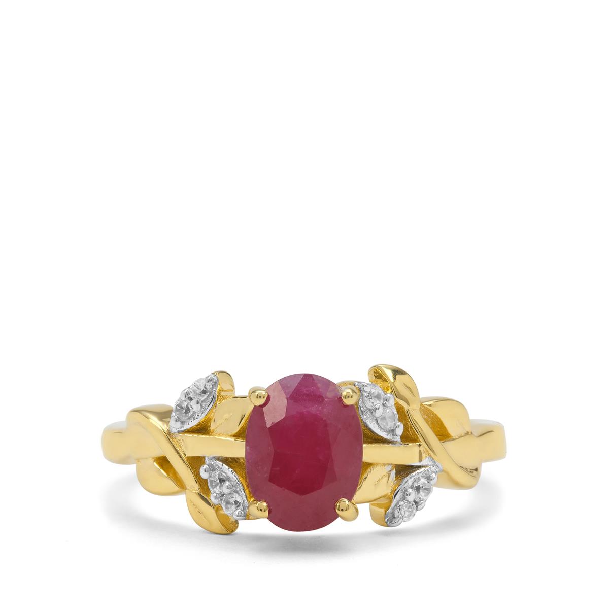 John Saul Ruby & White Zircon Midas Ring ATGW 1.85cts | Gemporia
