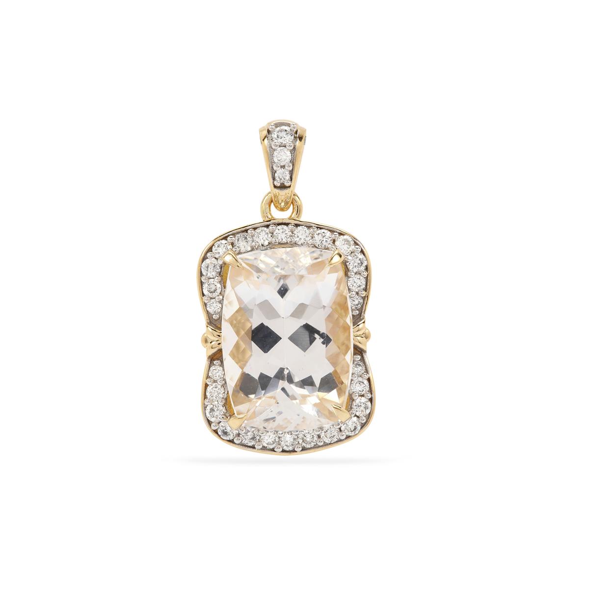 Aurora Danburite Pendant with Diamond in 18K Gold 7.36cts | Gemporia