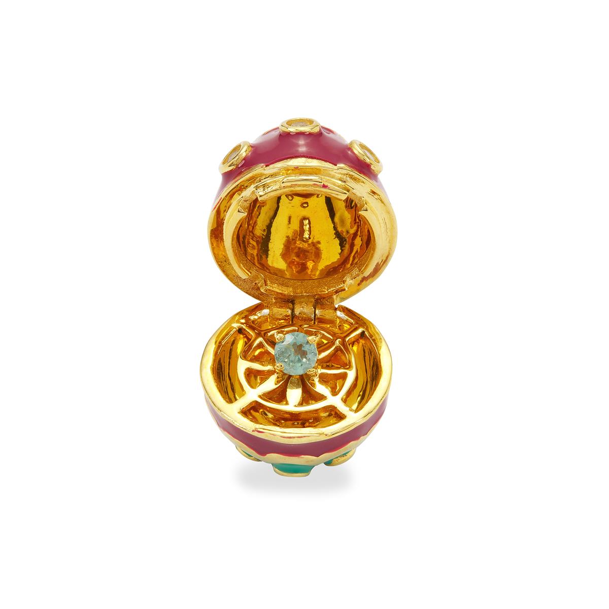 Alexandrite Locket with White Zircon in Gold Plated Sterling Silver 0 ...