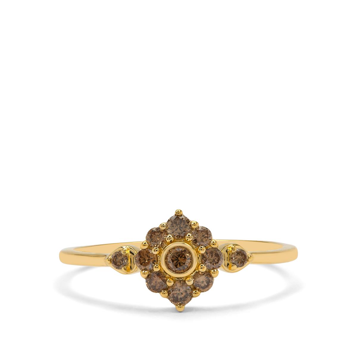 C7 Cocoa Diamond Ring in 9K Gold 0.33ct | Gemporia