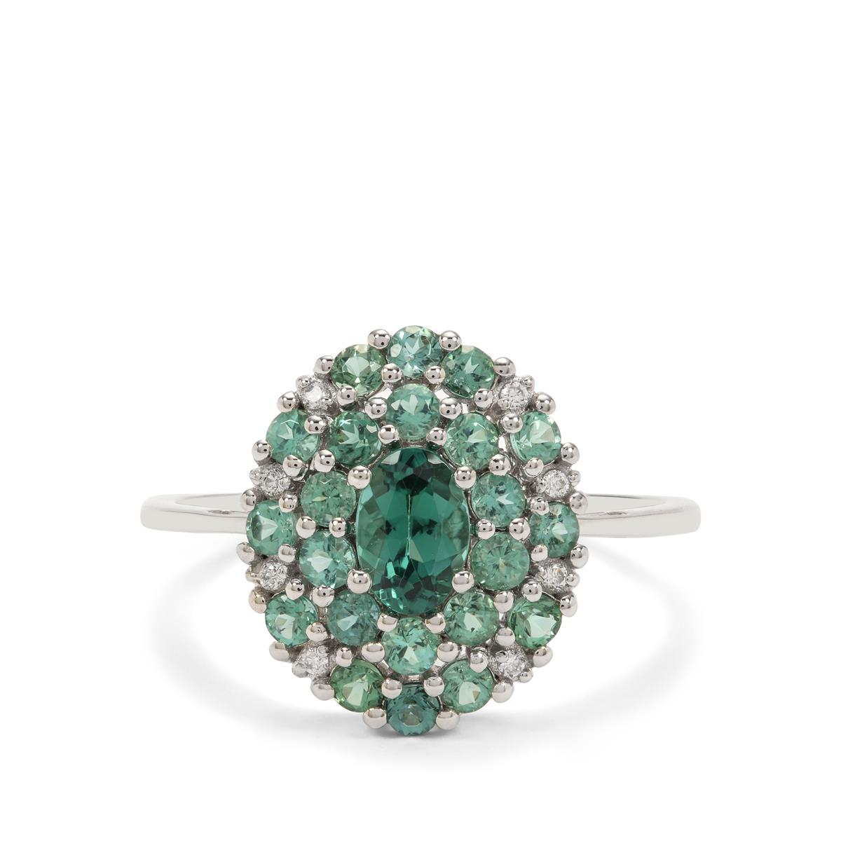 Indicolite & Diamond Platinum 950 Tomas Rae Ring MTGW 1.02cts | Gemporia