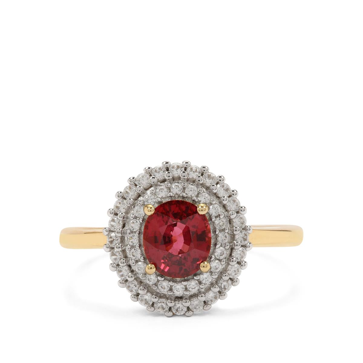 Malawi Garnet White Zircon 9k Gold Ring ATGW 1.60cts