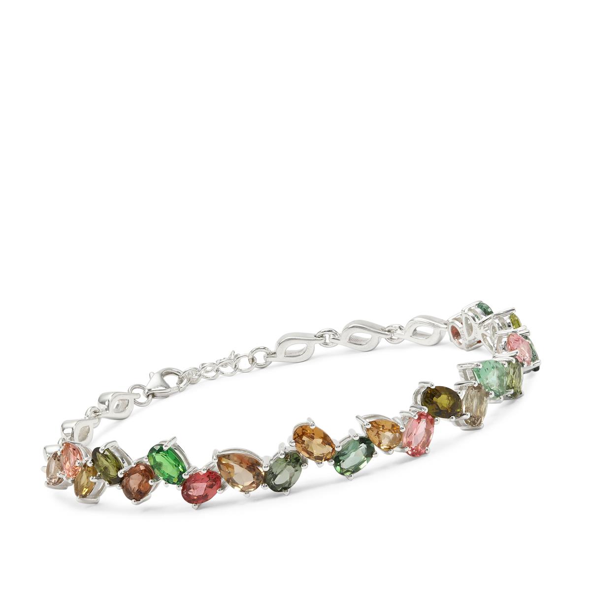 Congo Multi-Colour Tourmaline Cascade Bracelet in Sterling Silver 11cts ...