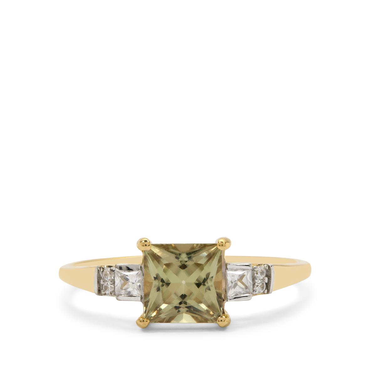 Csarite® Ring with White Zircon in 9K Gold 1.35cts | Gemporia