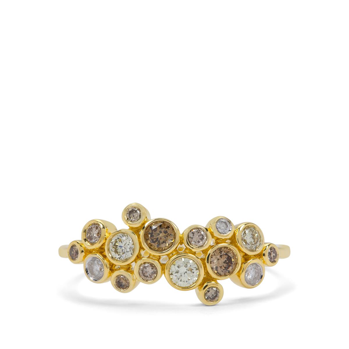 Golden Ivory Diamond Ring with Multi Diamonds in 9K Gold 0.53ct | Gemporia
