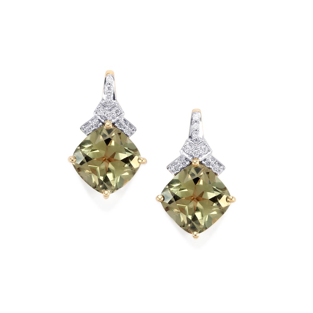 Csarite® Earrings with Diamond in 18K Gold 6.99cts | Gemporia