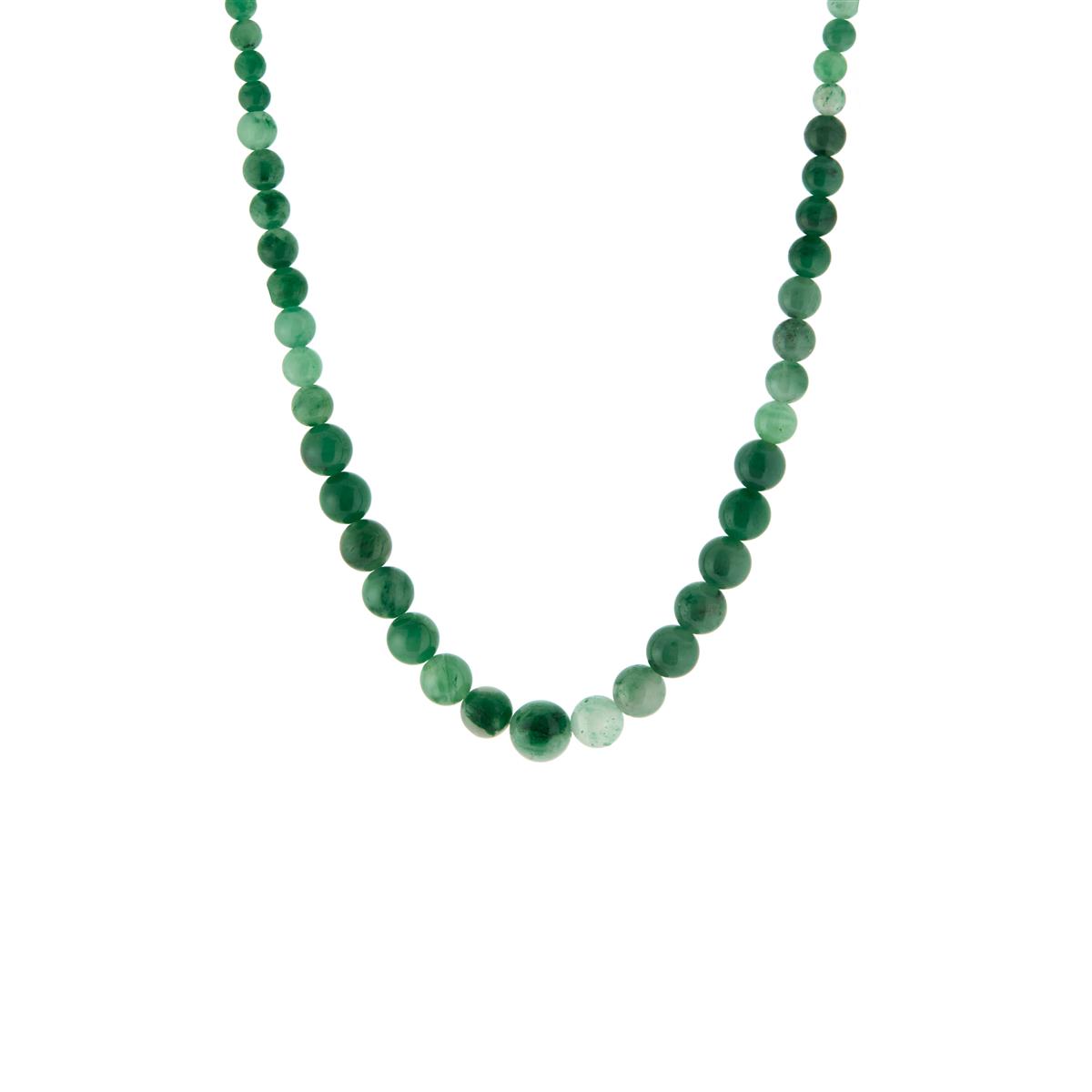 Type A Dulong Jadeite Necklace with White Topaz in Gold Tone Sterling ...