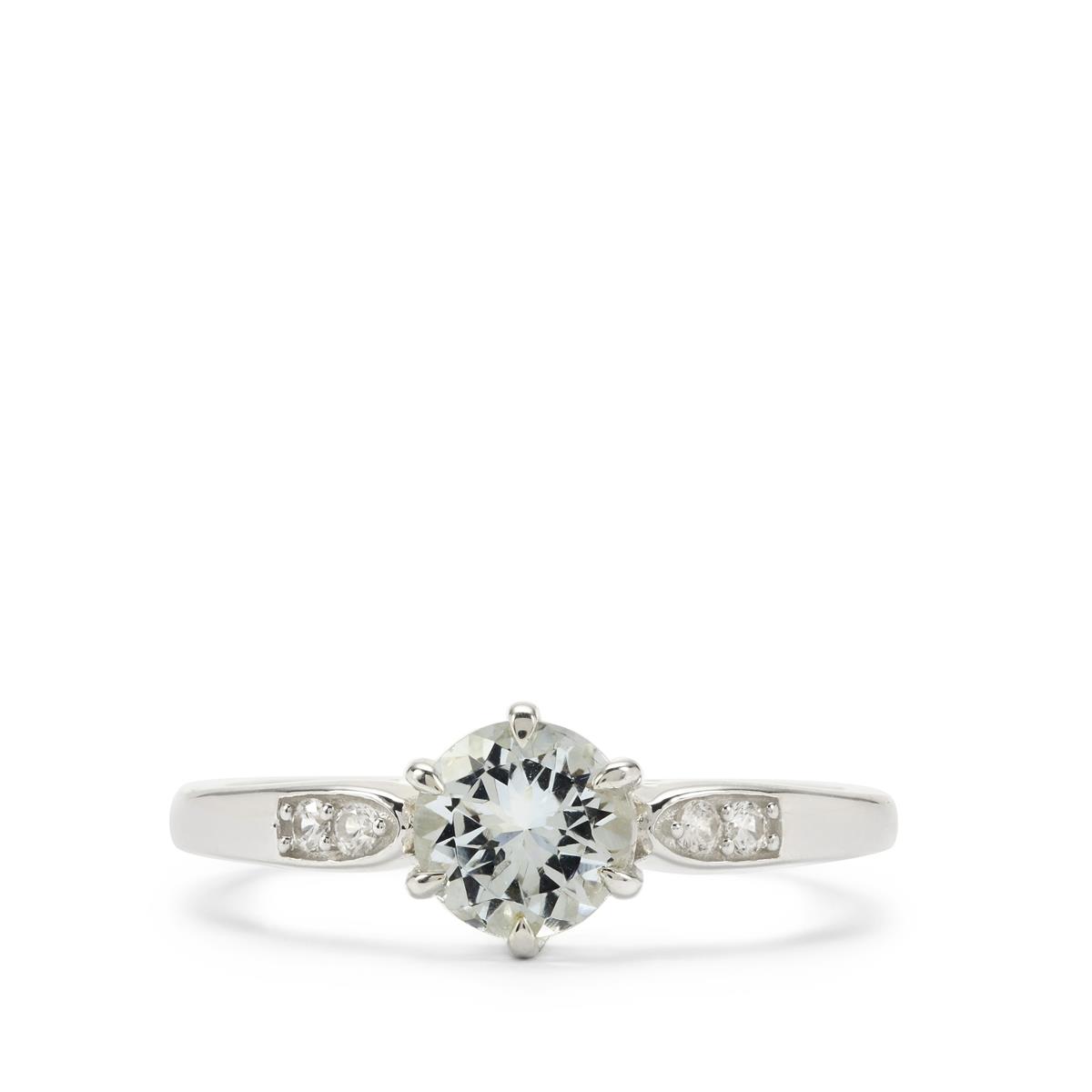 White Beryl Ring with White Zircon in Sterling Silver 0.85ct | Gemporia