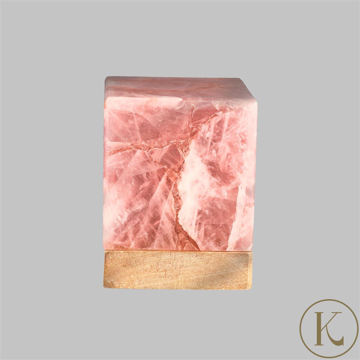 Kimbie Home Rose Quartz Cuboid Light With USB Approx. 2000cts | Gemporia