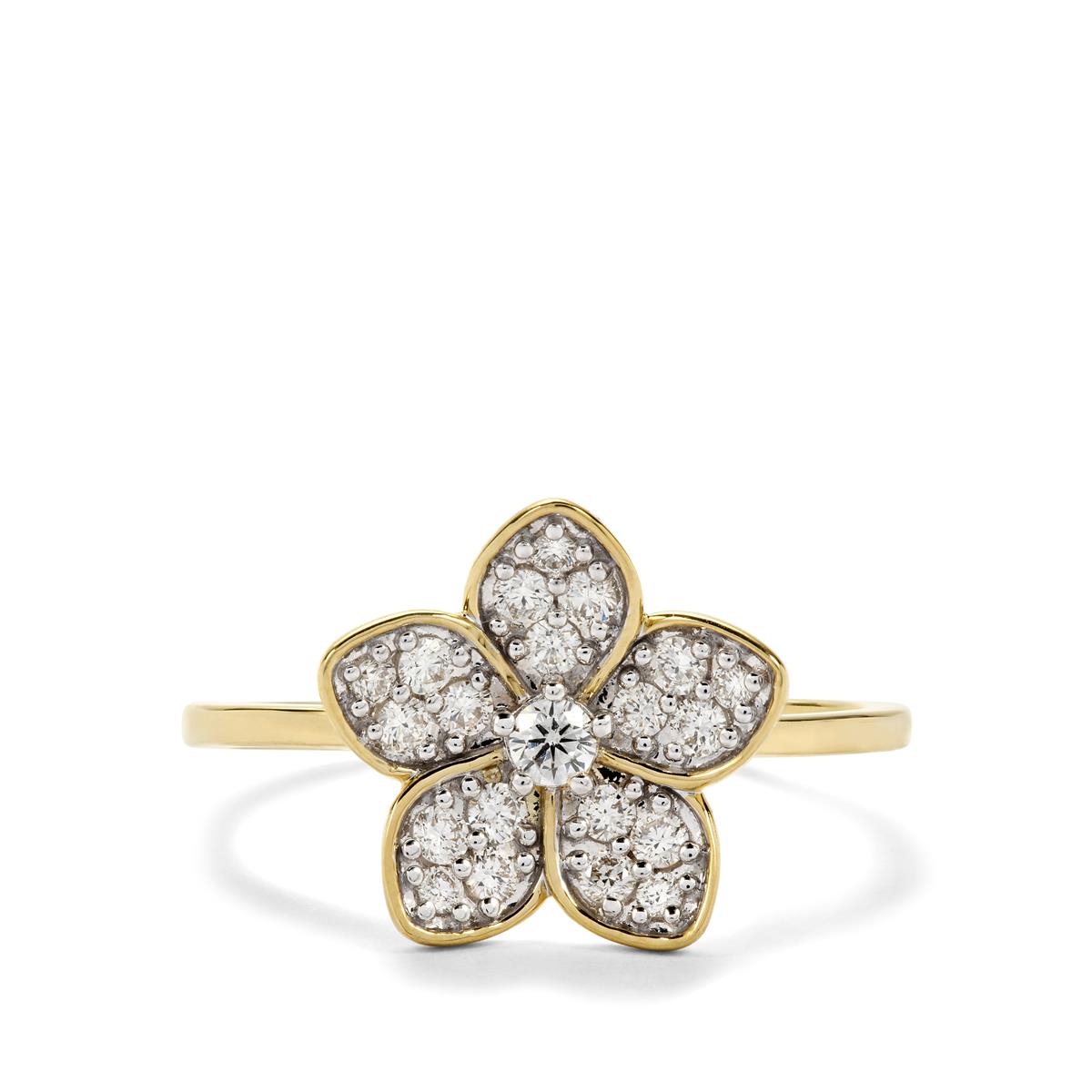 Namibian Diamond Ring in 9K Gold 0.36ct | Gemporia