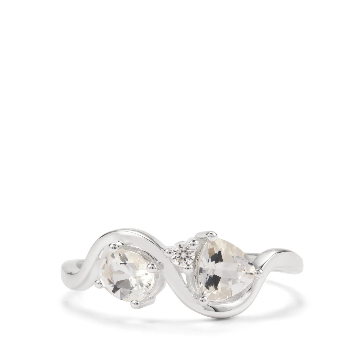 Itinga Petalite Ring with White Zircon in Sterling Silver 0.73ct | Gemporia