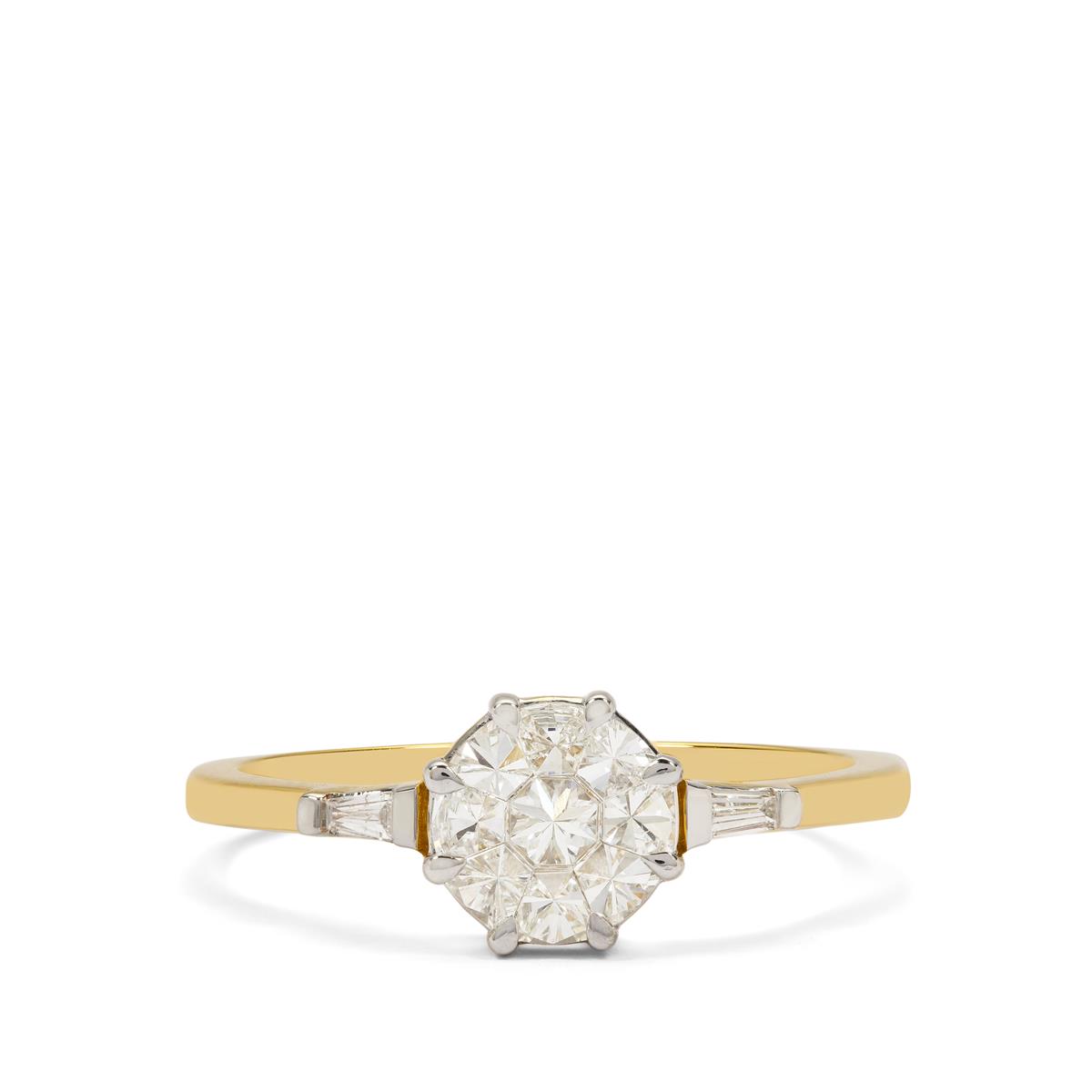 1/2ct Pie Cut SI Diamond 18K Gold Ring | Gemporia