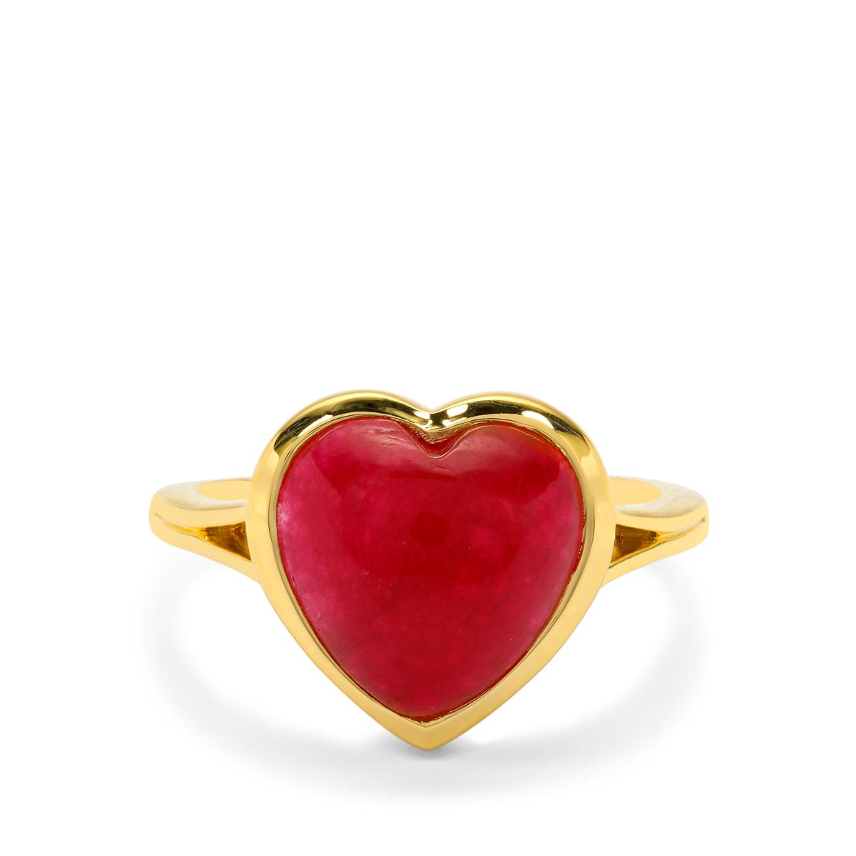 Red Quartz Ring in Gold Plated Sterling Silver 5.70cts | Gemporia