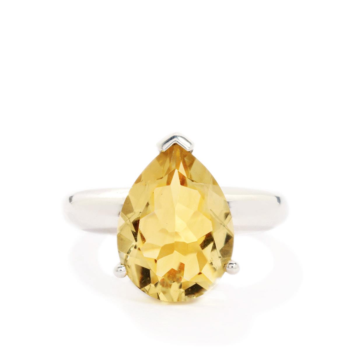 7.00ct Rio Grande Citrine Sterling Silver Ring | Gemporia