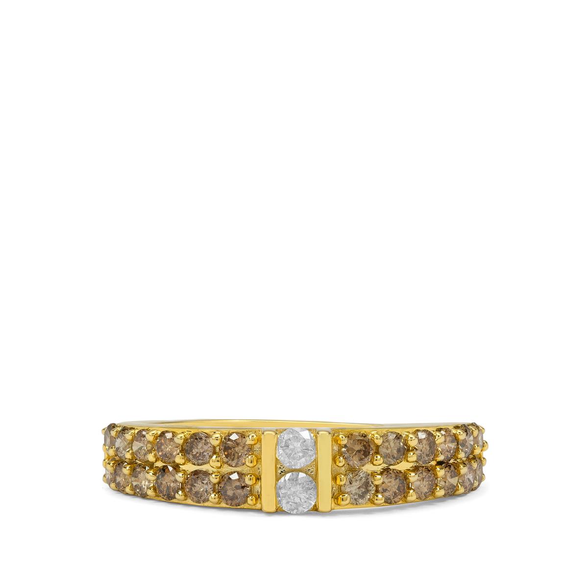 Cape Champagne Diamonds Ring with White Diamonds in 9K Gold 0.75ct ...