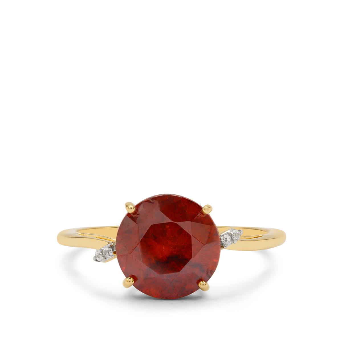 Sphalerite Ring with White Zircon in 9K Gold 4cts | Gemporia